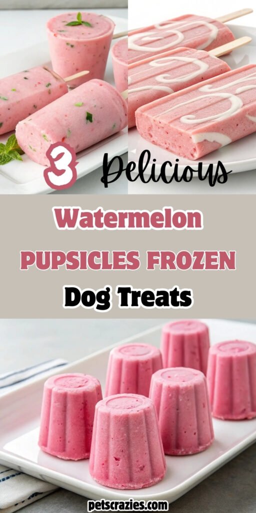 3 Watermelon Pupsicles Frozen Dog Treats